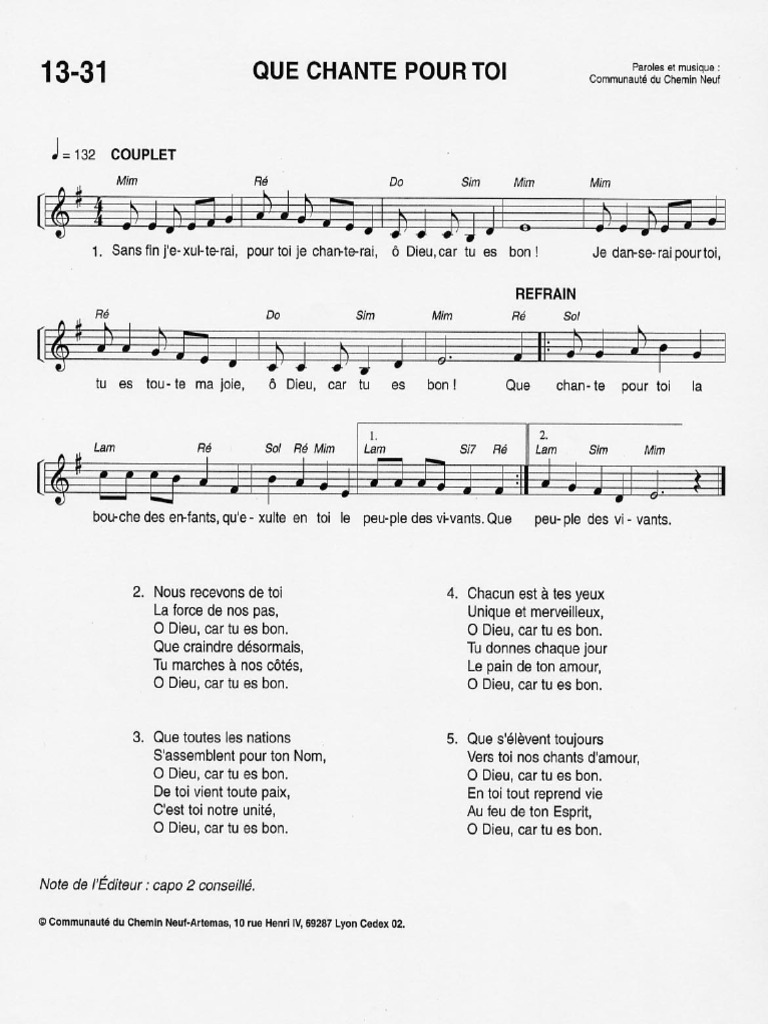 Que Chante Pour Toi | PDF