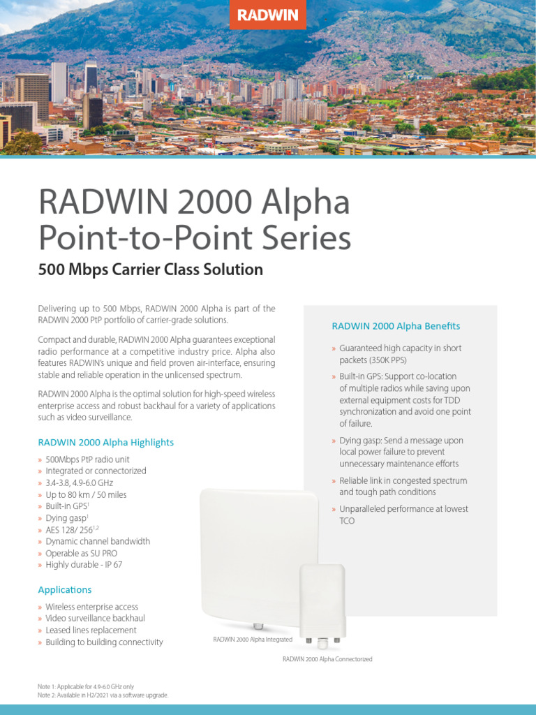 RADWIN 2000 Alpha: 500 Mbps PTP Radio | PDF | Radio | Duplex ...