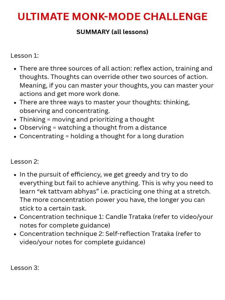 Summary Monk Mode Lyst3958 | PDF | Thought | Psychology
