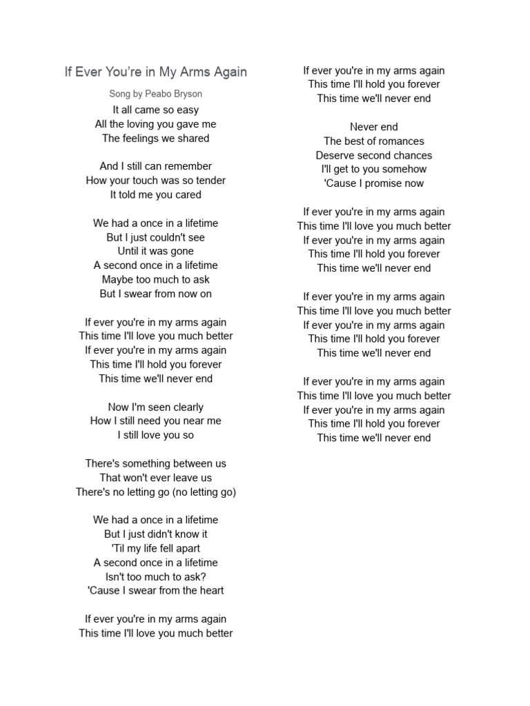 If Ever You're in My Arms Again | PDF