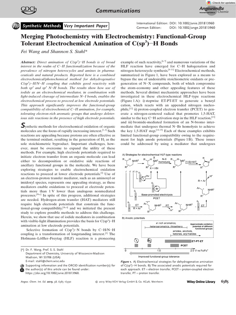 Angew Chem Int Ed - 2019 - Wang - Merging Photochemistry With ...