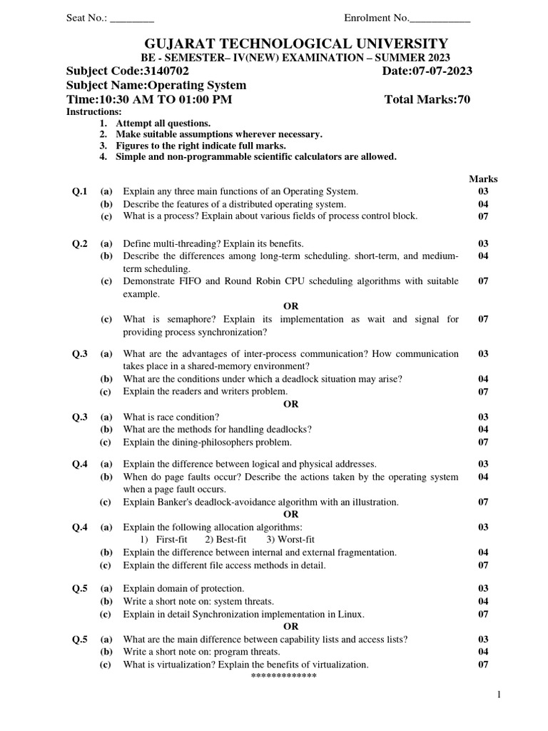 Os Paper All | PDF | Process (Computing) | Scheduling (Computing)