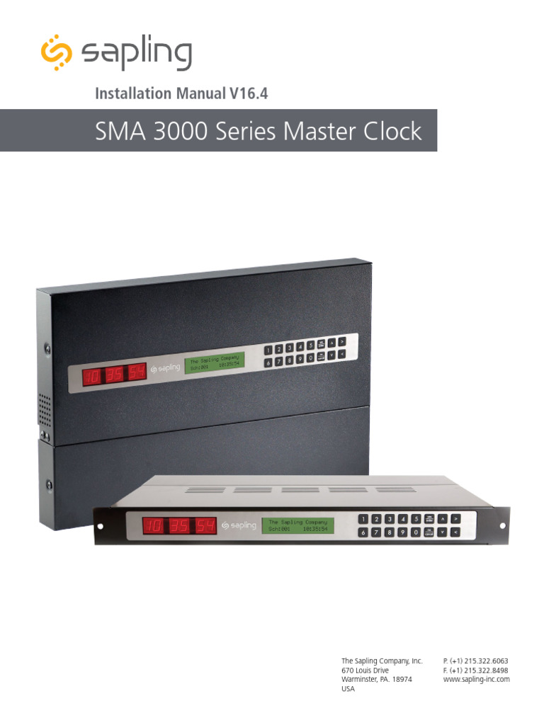 Sapling SMA 3000 Series Master Clock Manual V16.4 | PDF | Computer ...