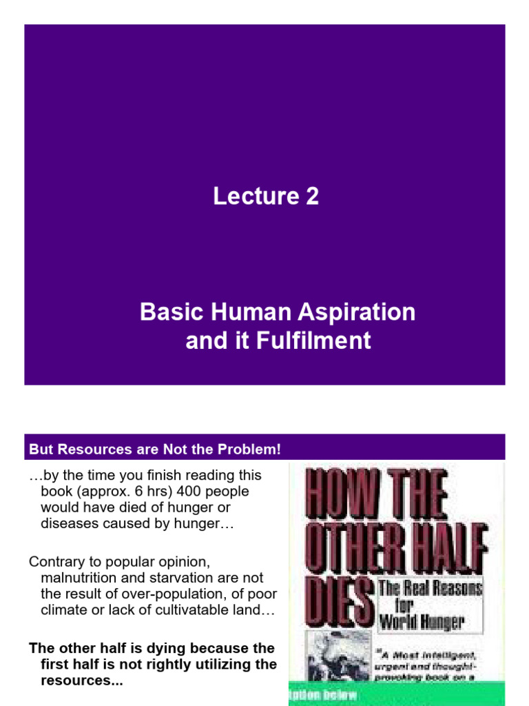 2 Basic Human Aspiration | PDF | Hunger