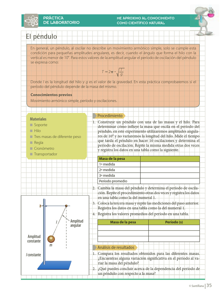 Lab Pendulo | PDF | Péndulo | Oscilación