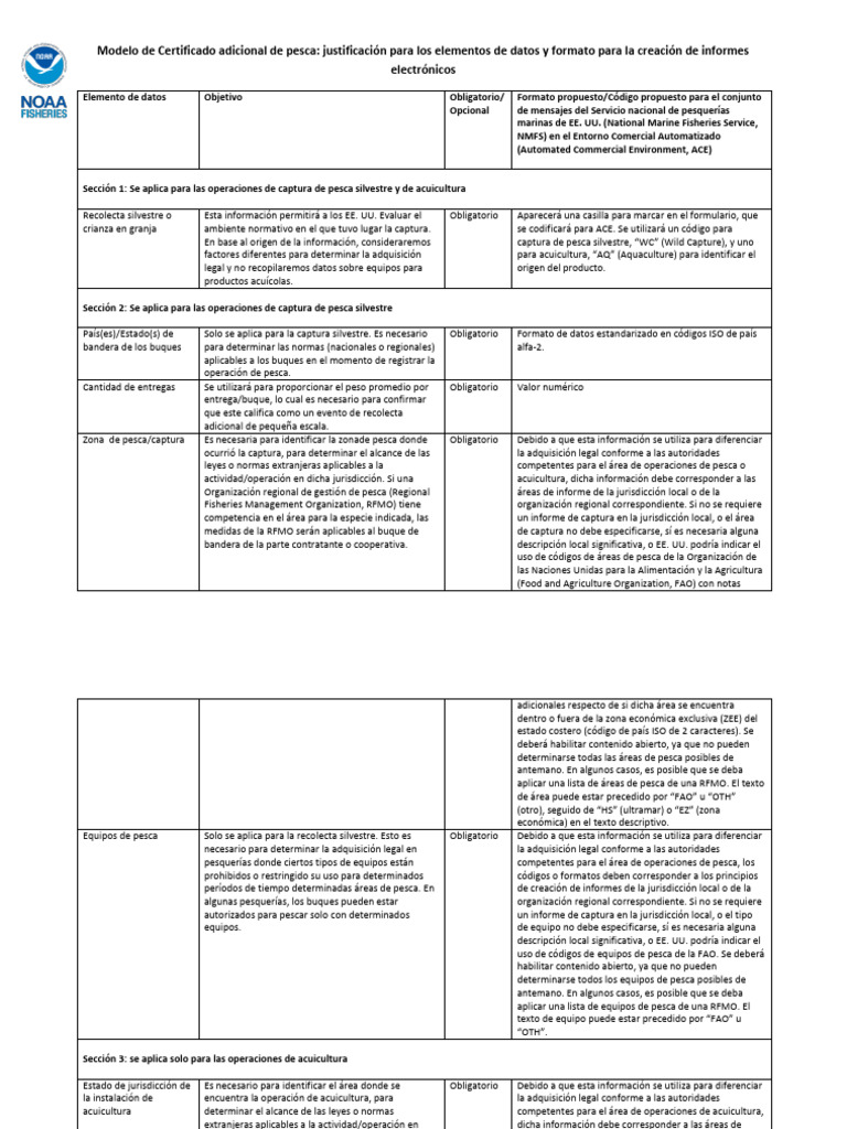 Simp Model Aggregated Catch Form Spanish | PDF | Organización de Comida ...