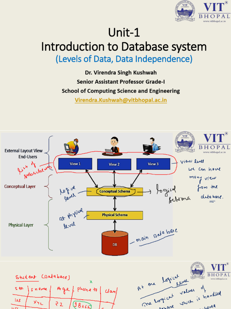 Levels of Data, Data Independence-1 | PDF | Databases | Information Retrieval