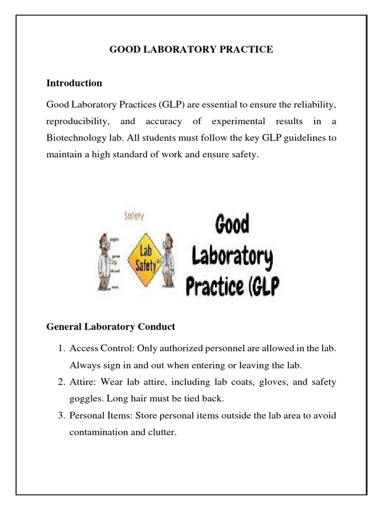 Good Laboratory Practice | PDF | Laboratories