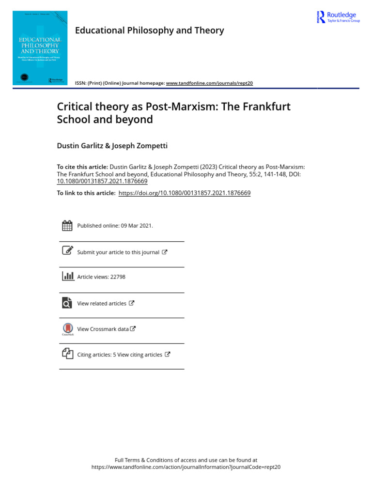 Frankfurt School: Origins of Critical Theory | PDF | Critical Theory ...