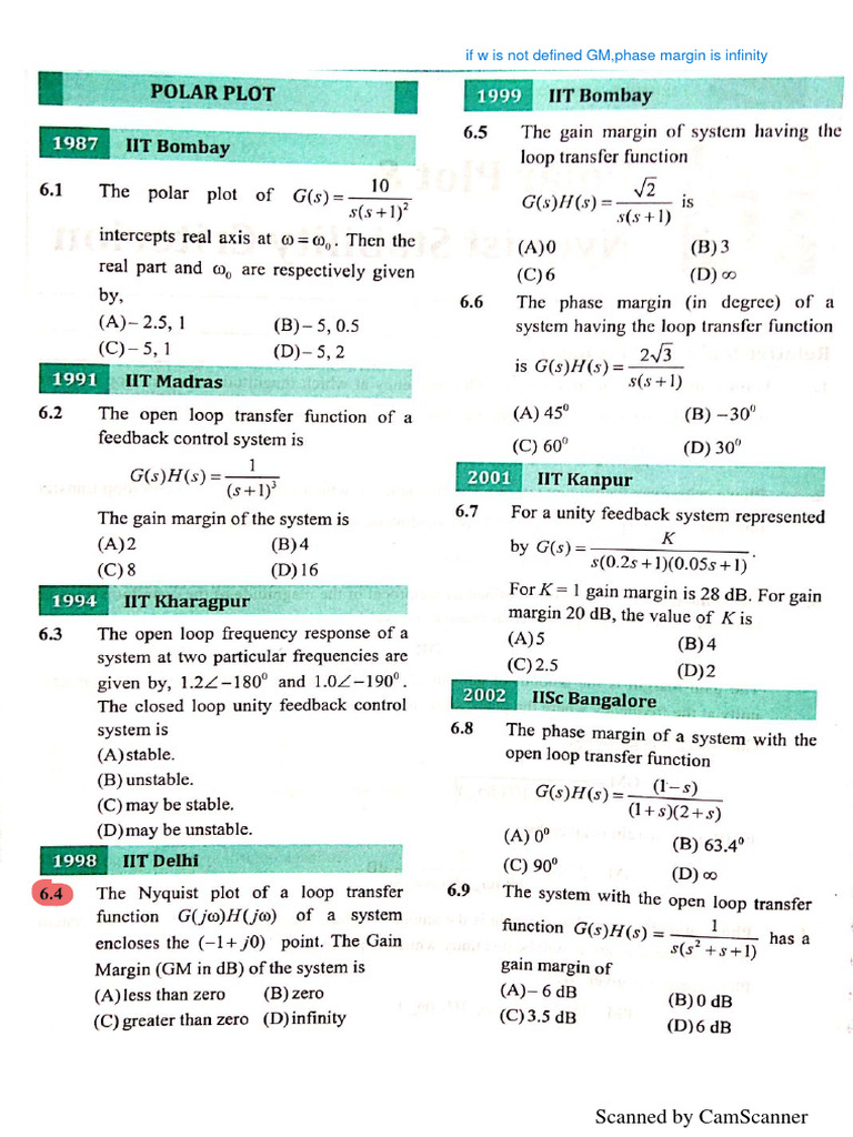 6.polar Plot) | PDF | Feedback | Control Theory