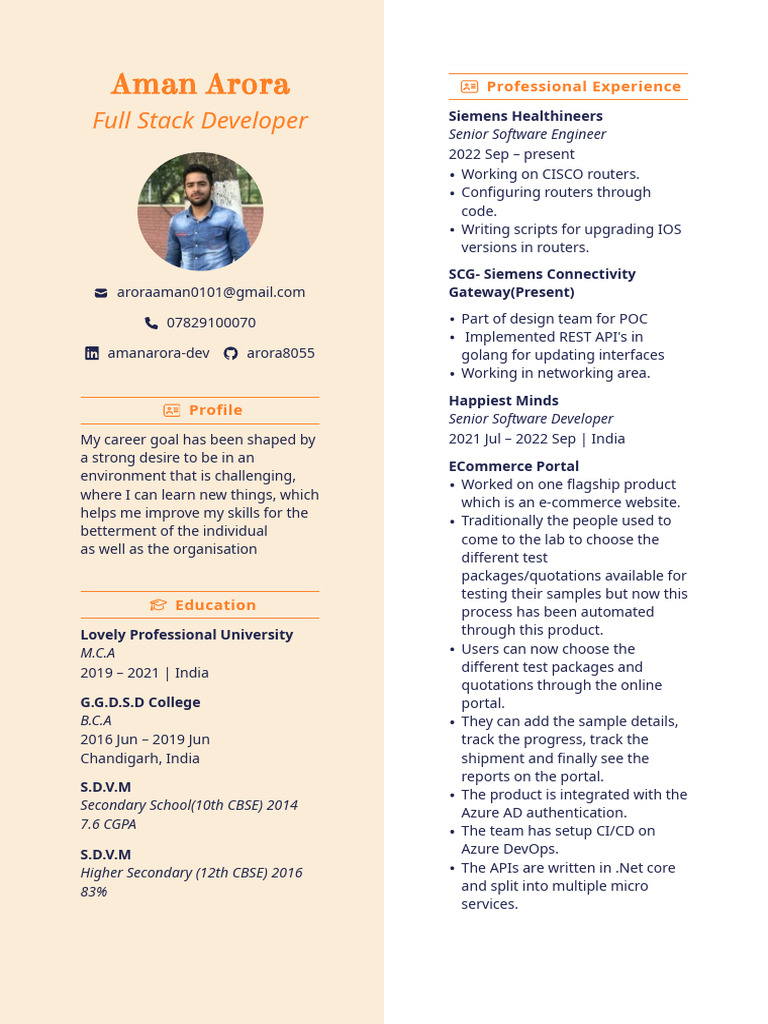 Aman Resume | PDF | Angular Js | Software Engineering