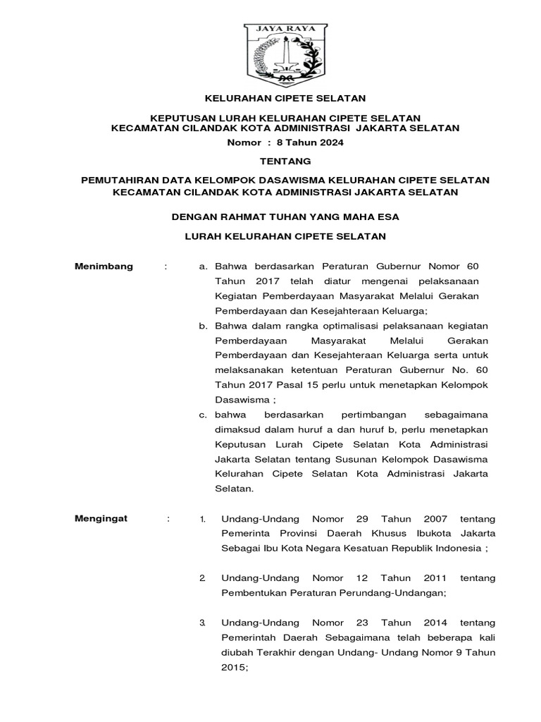 SK Dasawisma Tahun 2024 | PDF