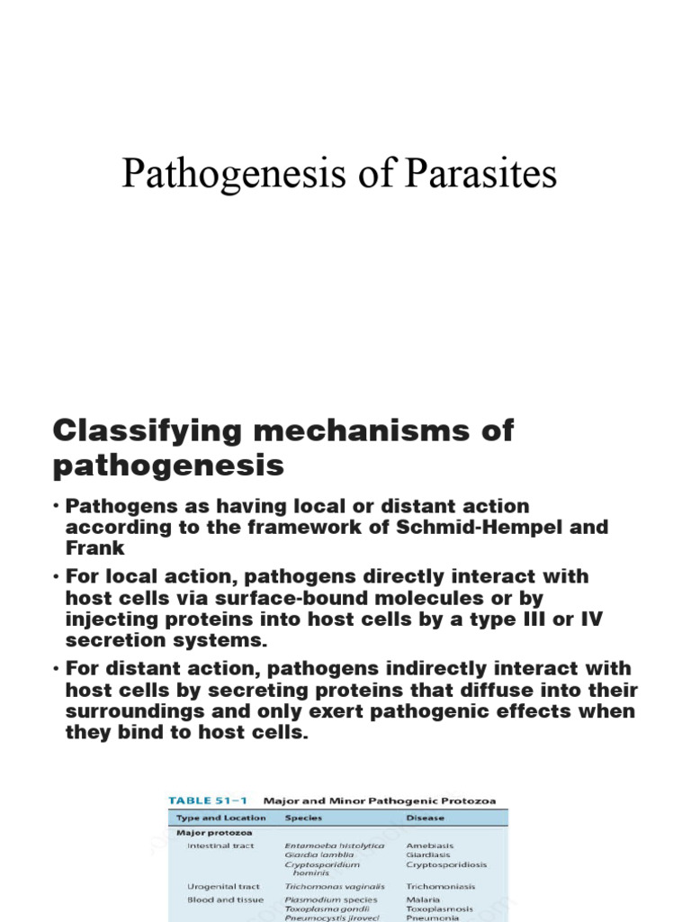 Pathogensis of Parasites | PDF | Medical Specialties | Biology