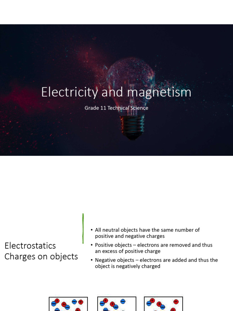 Electricity And Magnetism Pdf Electric Charge Electric Field