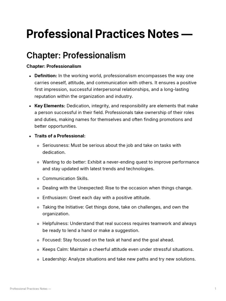 Professional Practices Notes | PDF | Utilitarianism | Morality