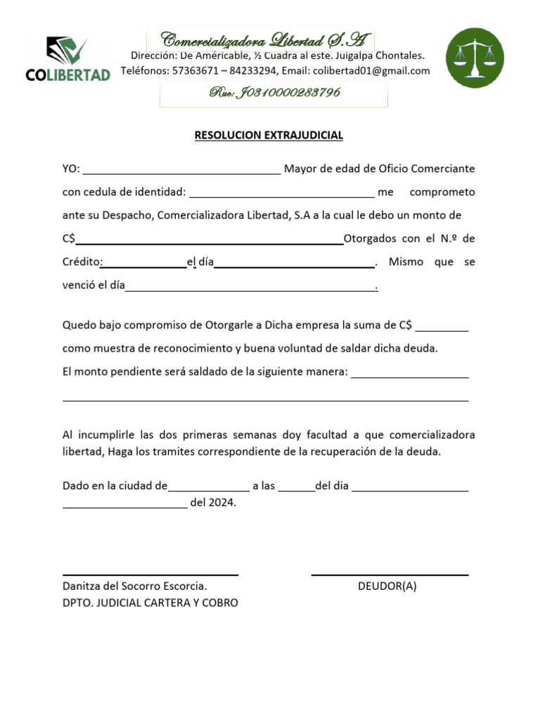 RESOLUCION EXTRAJUDICIAL Danitza Machote | PDF