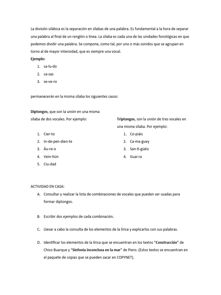 La división silábica | PDF