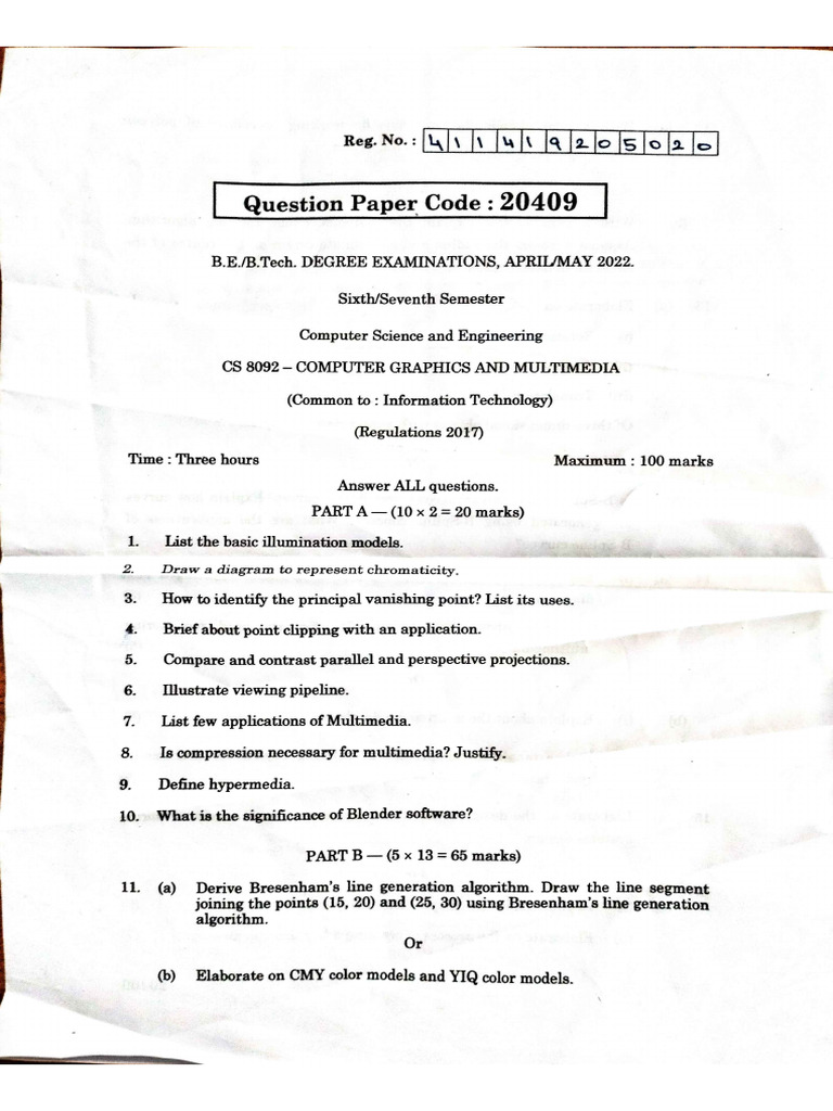 CG Previous Year QP | PDF