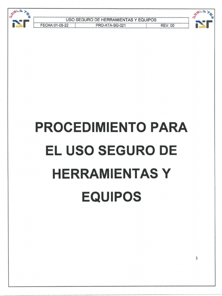 Pro-Ata-Sg-021 Herramientas y Equipos | PDF