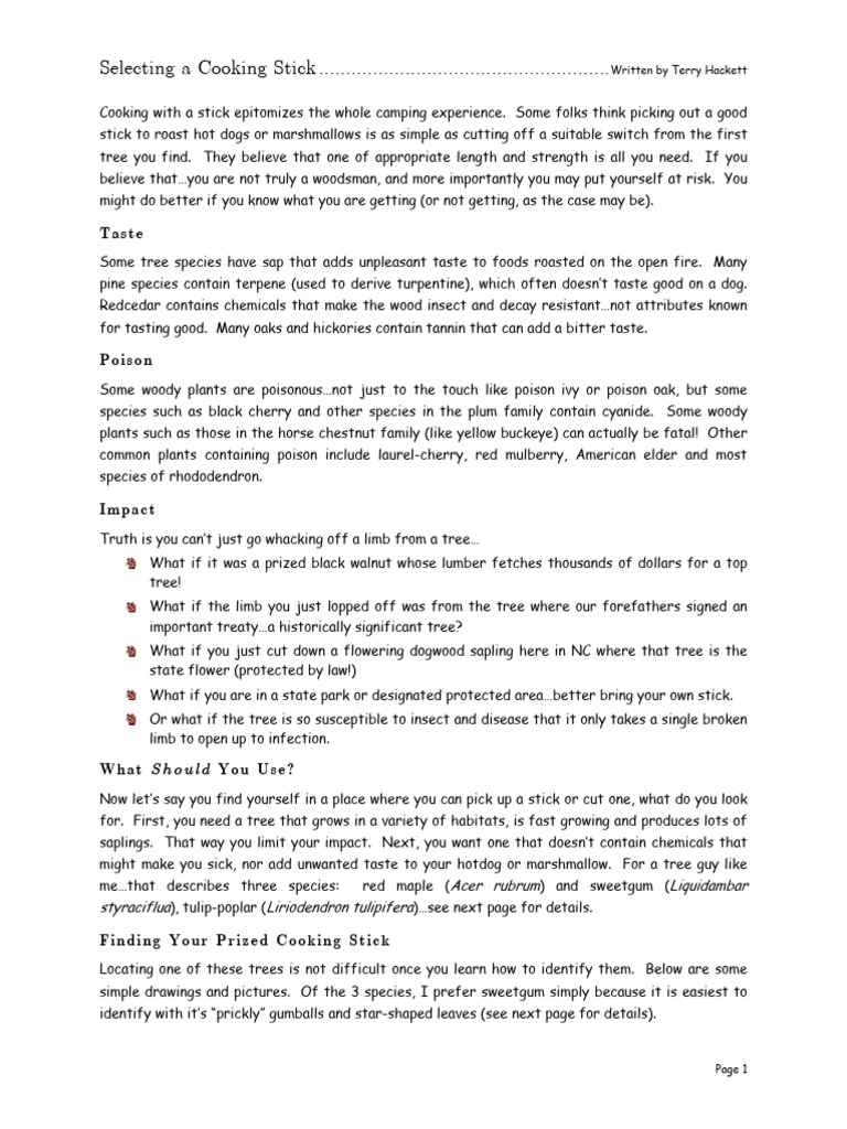 Selecting a Cooking Stick | PDF | Trees | Plants