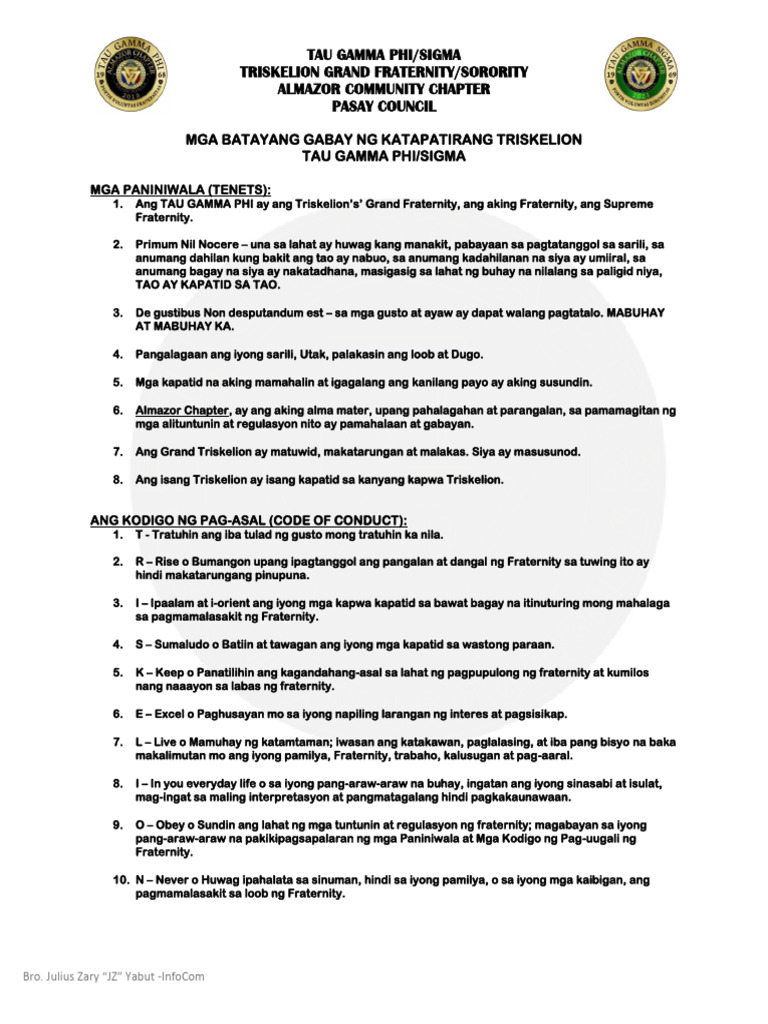 TGP TCOC-Tagalog | PDF