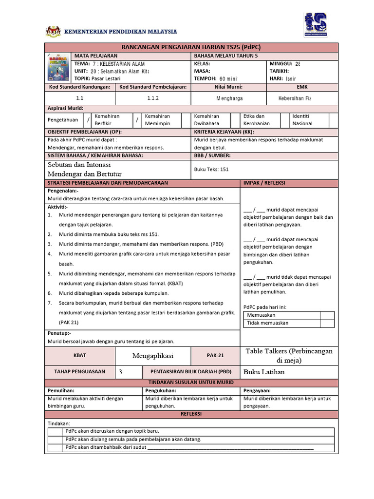 BM THN 5 TS25 (Unit 20) | PDF | Karier & Perkembangan | Seni
