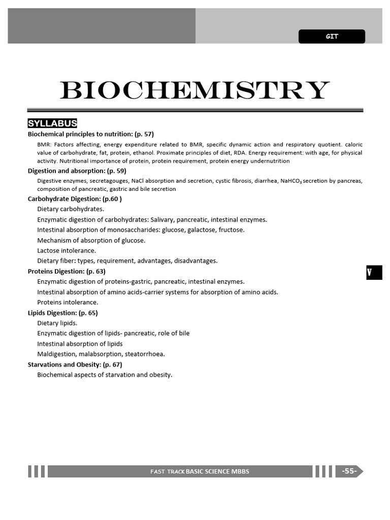 2. Biochemistry Git | PDF | Digestion | Biochemistry