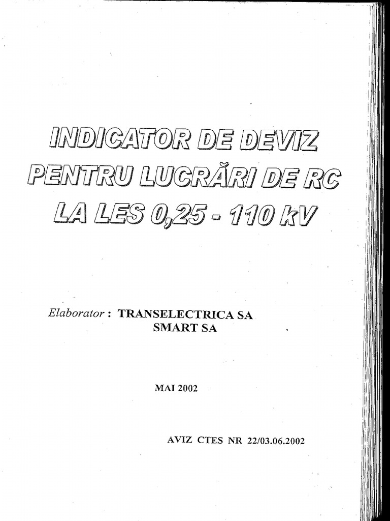 Indicator de Deviz Pentru Lucrari RC La LES 0.25 - 110 KV | PDF