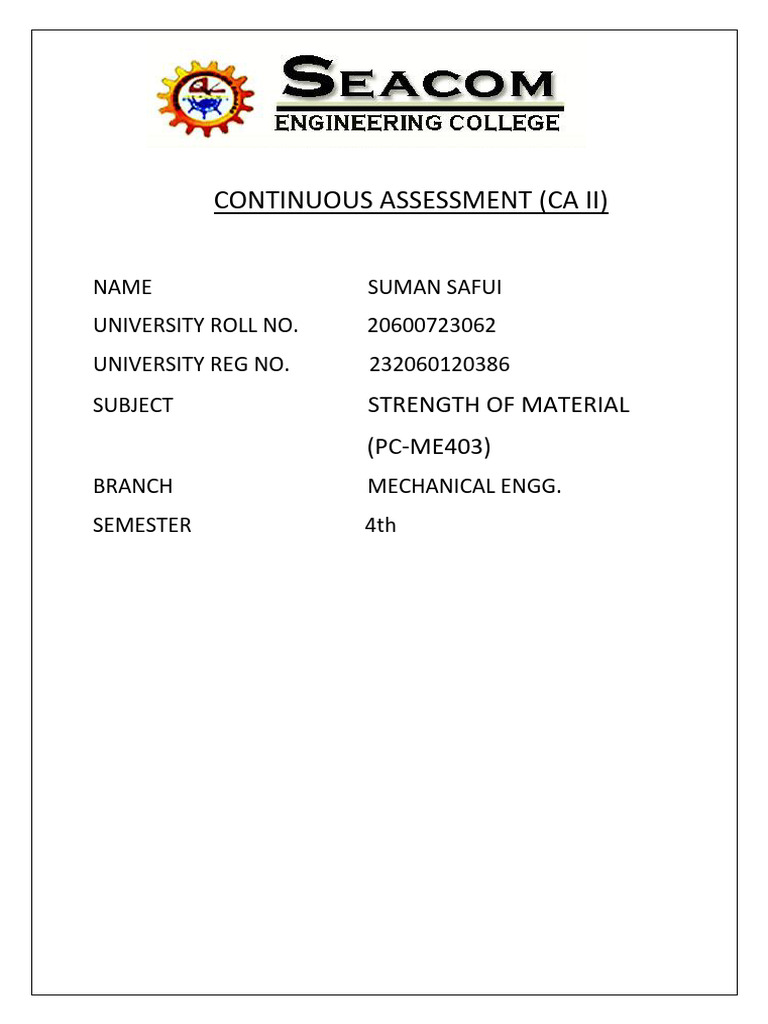 Suman Safui - 20600723062 - Pc-Me403 | PDF | Young's Modulus | Elasticity (Physics)