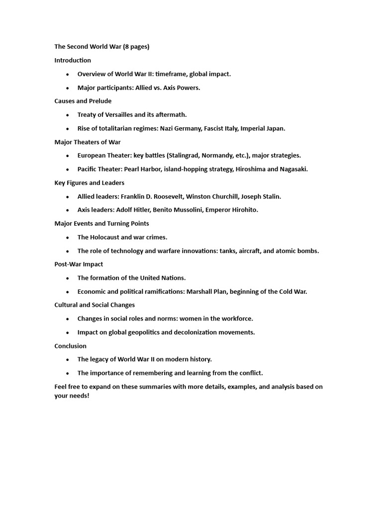 Comprehensive Overview of World War II | PDF