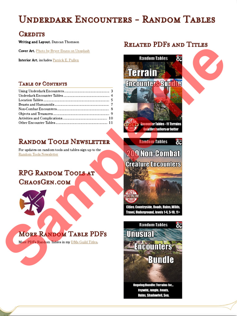 Underdark Encounters | PDF | Mushroom | Dwarf (Dungeons & Dragons)