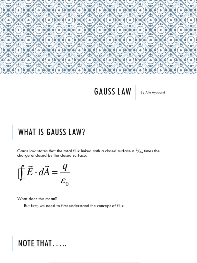 Week 3 Guass Law | PDF | Teaching Methods & Materials | Technology ...