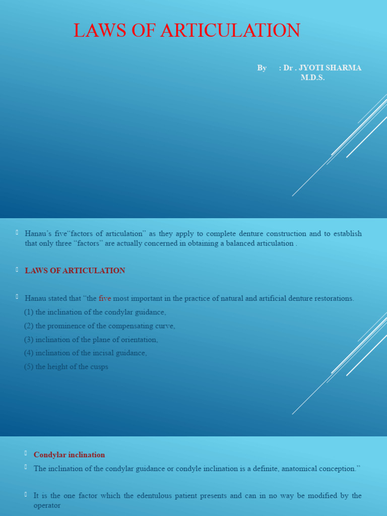 Key Factors in Balanced Articulation | PDF | Tooth | Dental Anatomy