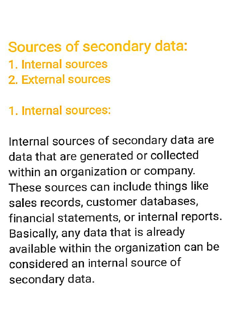 Secondary Data | PDF