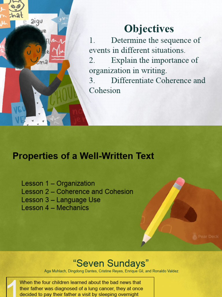 Organization Coherence and Cohesion 7 Q 1 RW | PDF | Semantics | Lexicon