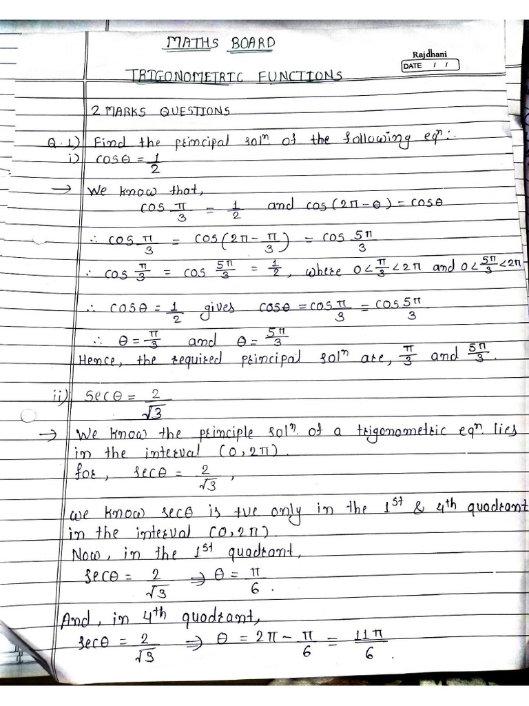 Maths Board Answers | PDF