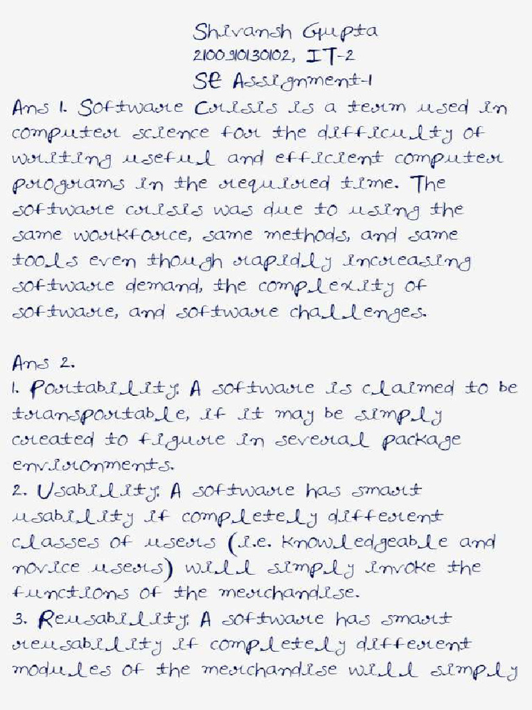 SE Assignment 1 | PDF