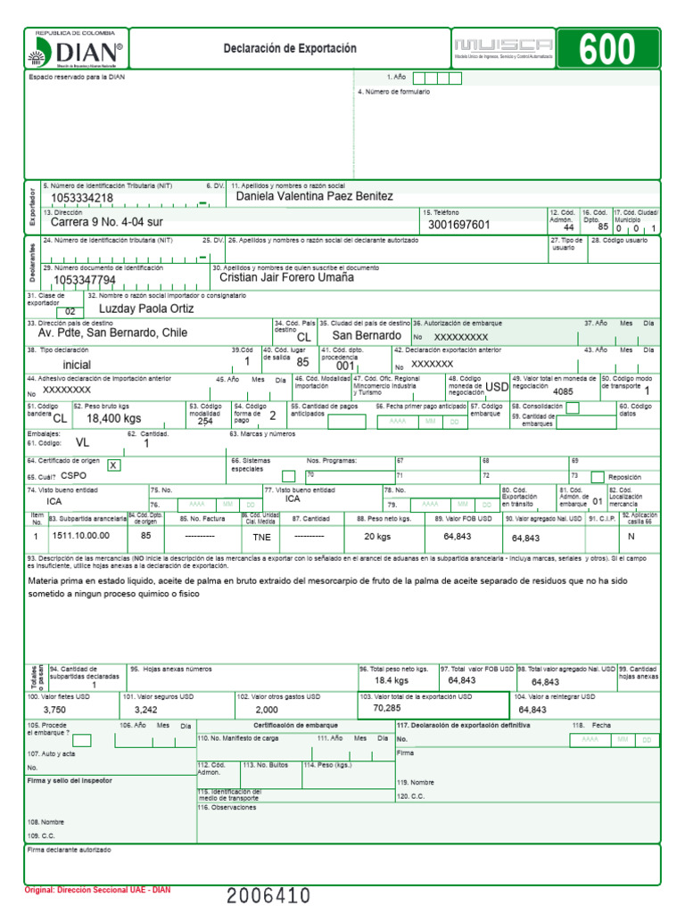 Certificado de Exportacion | PDF | Arancel | aduana