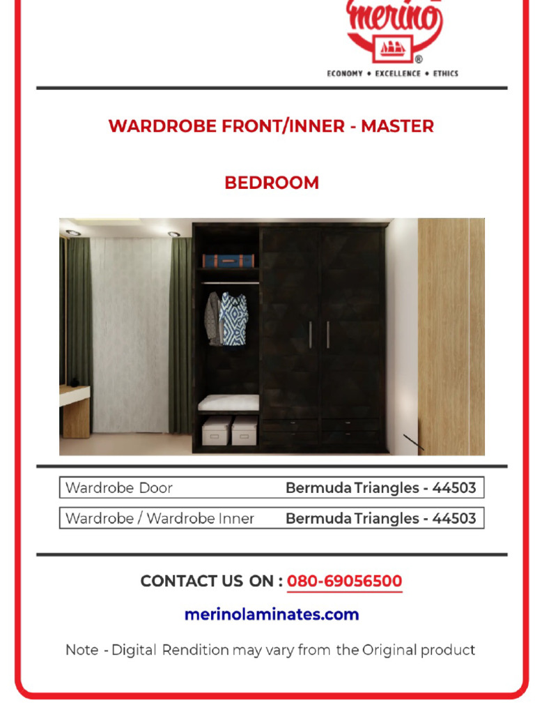 Merino - Digital - Folder - Wardrobe Front - Inner - Master Bedroom | PDF
