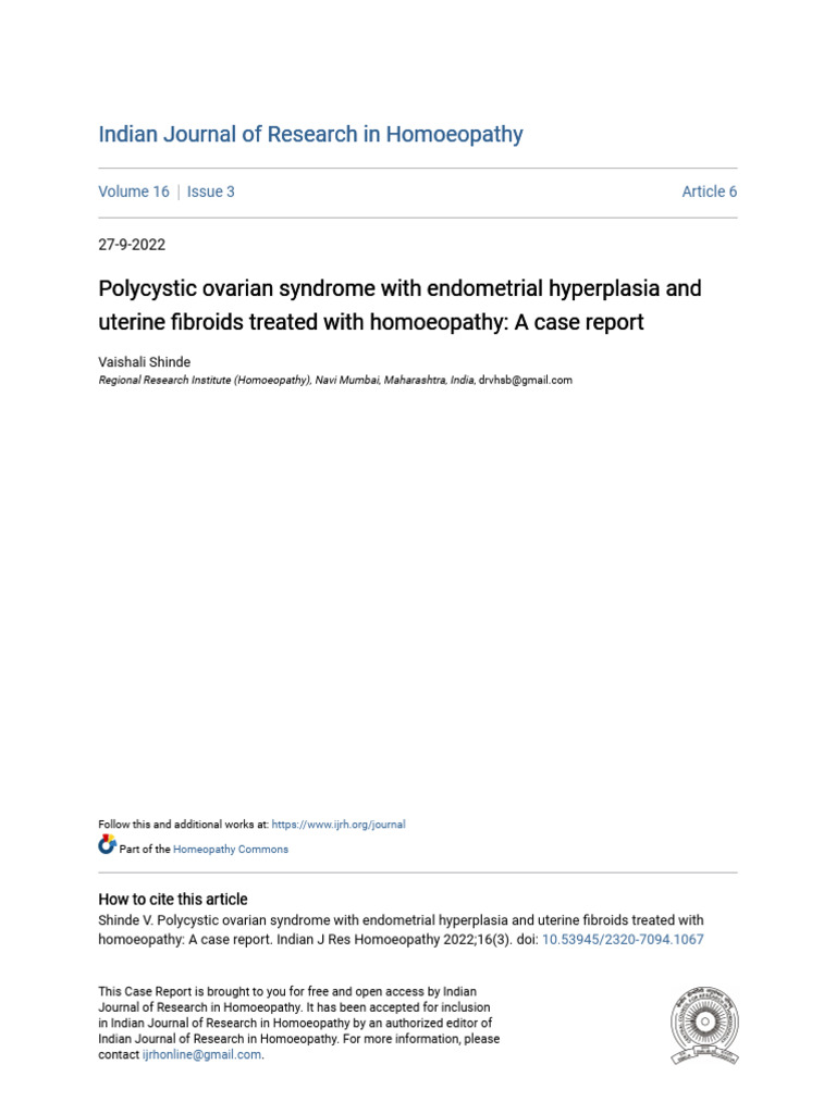 PCOS Endometrial Hyperplasia and Uterine Fibroids Treated With ...