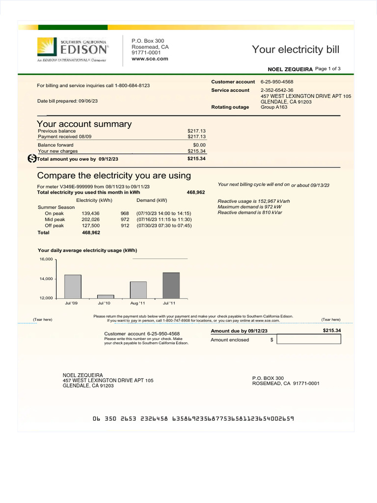 Southern California Edison Bill | PDF