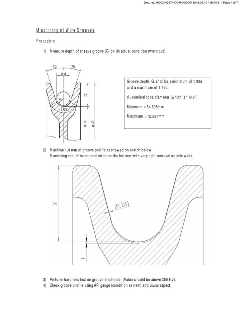 PROCEDURE REPAIR OF SHEAVES - Machining | PDF | Machining