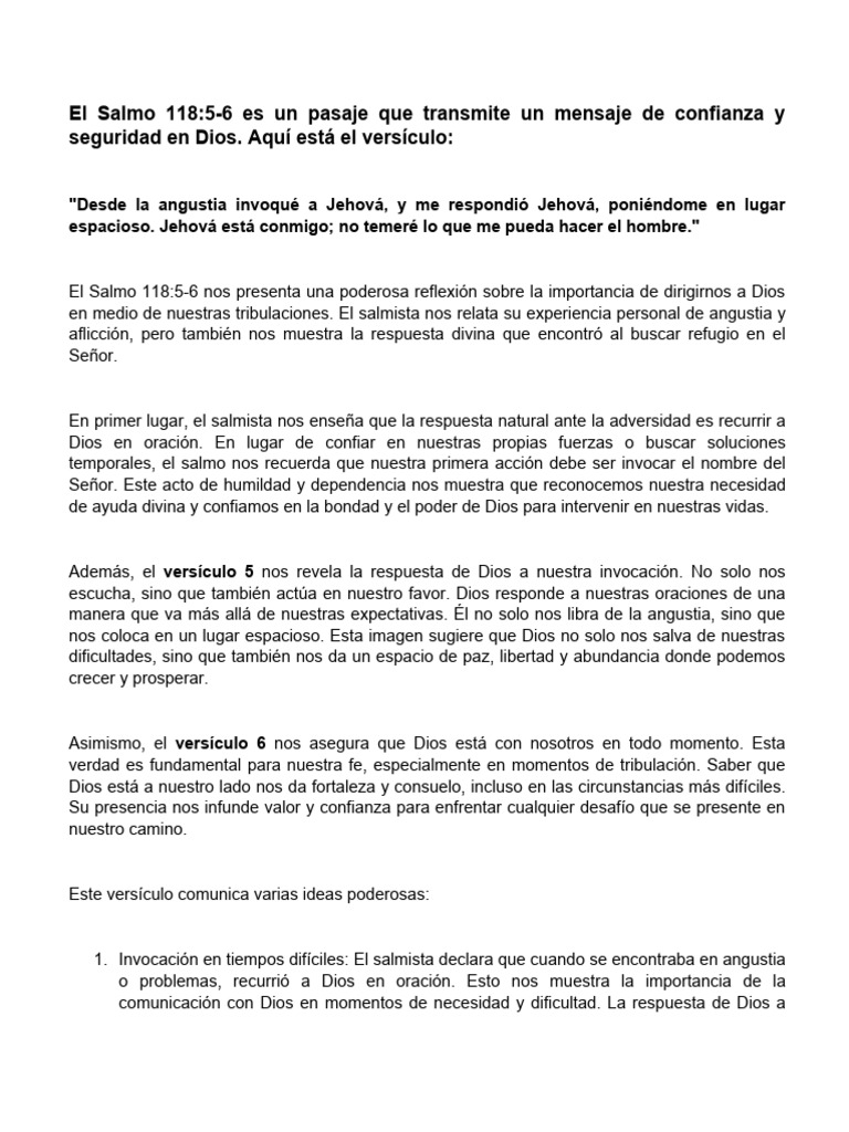 Salmo 118 5-6 | PDF | Salmos | Dios