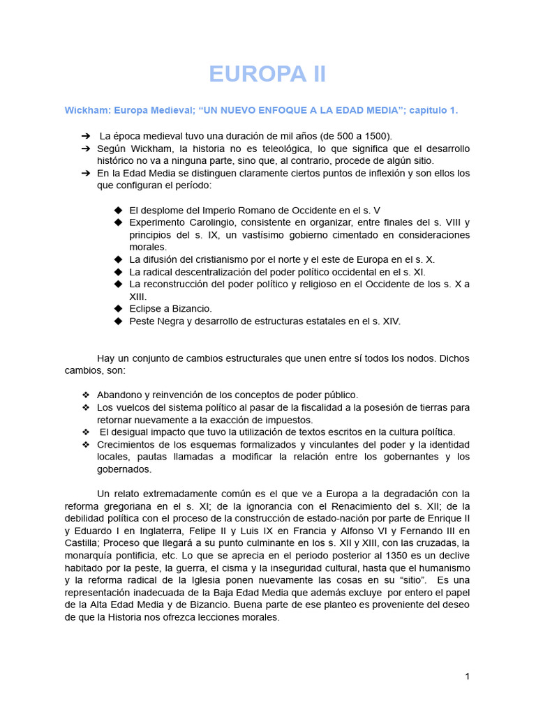 Europa Ii | PDF | Edades medias | imperio Bizantino