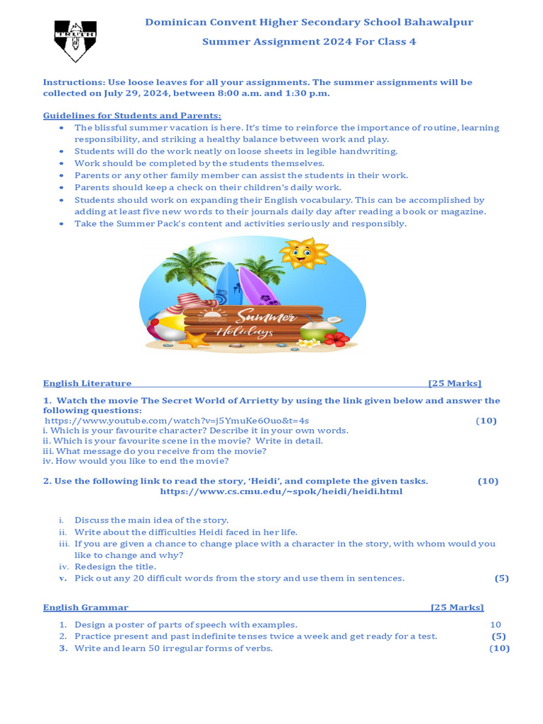 SVA Class 4 2024 | PDF | Linguistics | Grammar