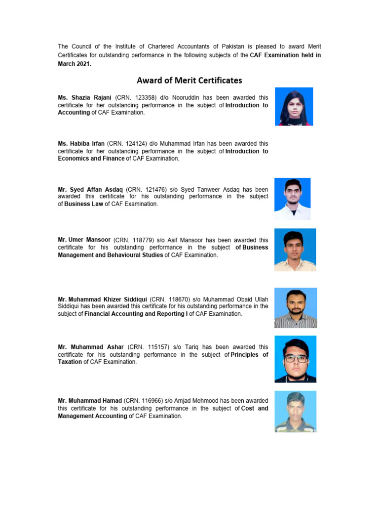 Merit Certicate | PDF