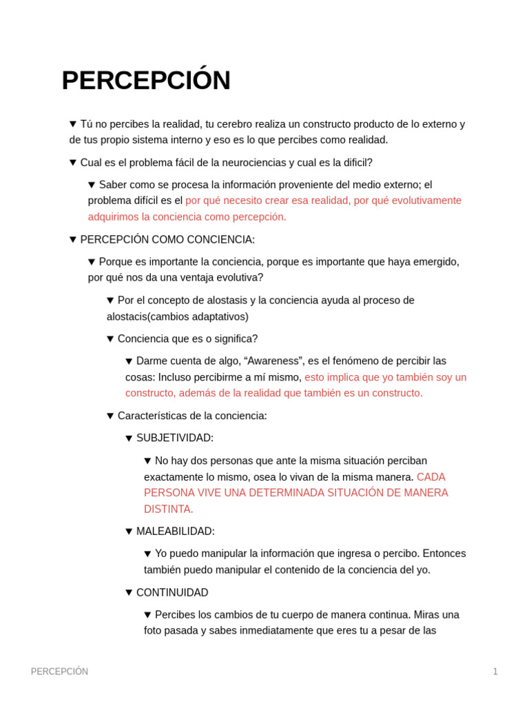 Resumen Percepcion Ineu | PDF | Percepción | Color