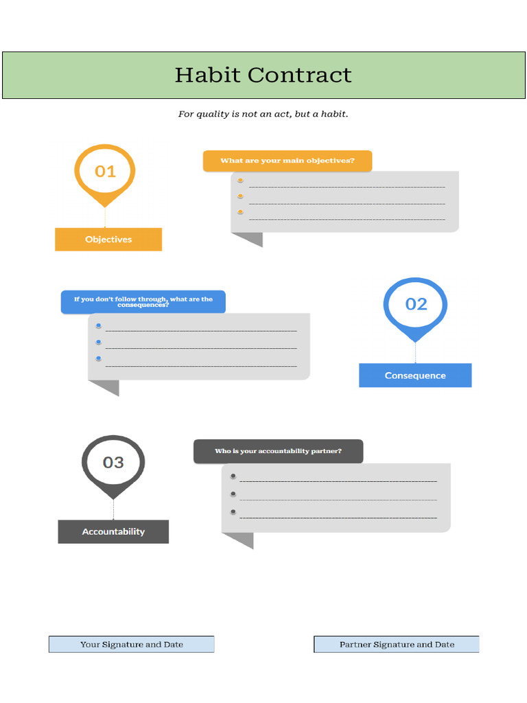 Habit Contract Template | PDF