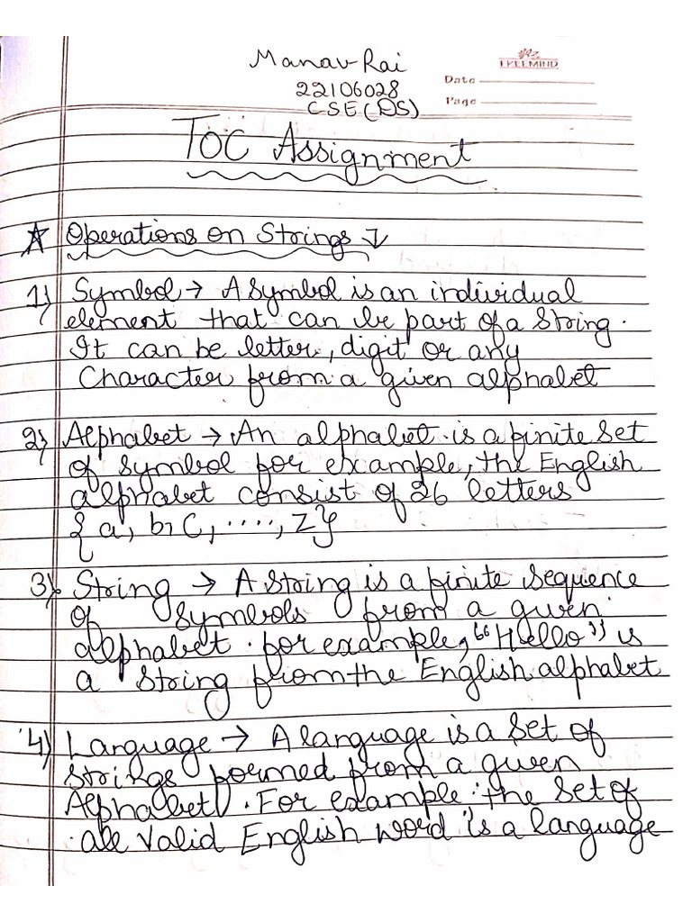 TOC Assignment 1 | PDF