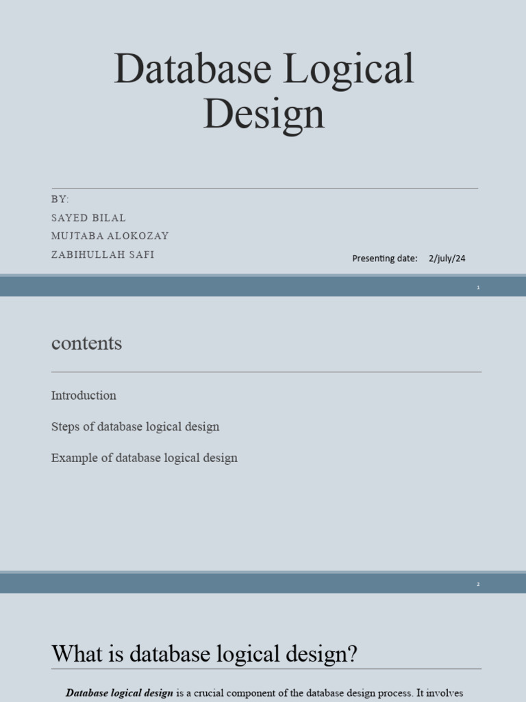 Database Logical Design | PDF | Databases | Relational Database